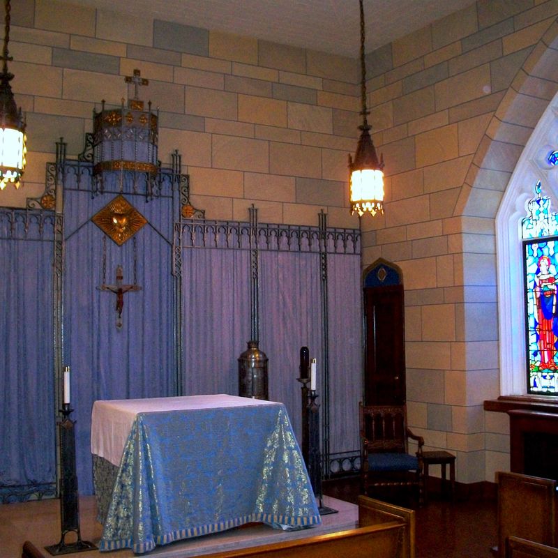 Blue Chapel - Gothic church building at Fordham University, New York ...